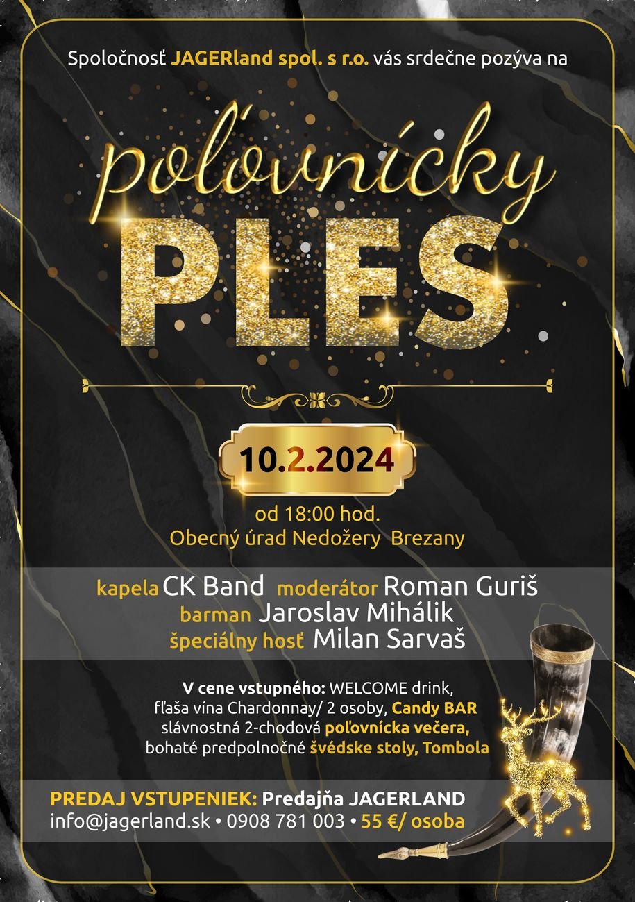 Poľovnícky ples JAGERland 2024 | kamdomesta.sk